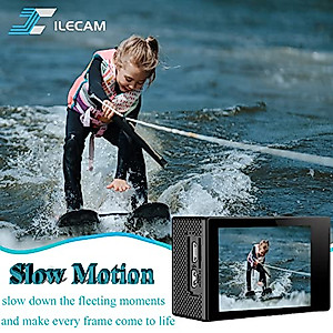 Xilecam 4K Action Camera, 4K/30FPS, WiFi Action Camera, Waterproof Camera Underwater 98ft，170 Degree Wide Angle Sports Camera，2*Battery and Multifunctional Accessories Package (4K30fps)