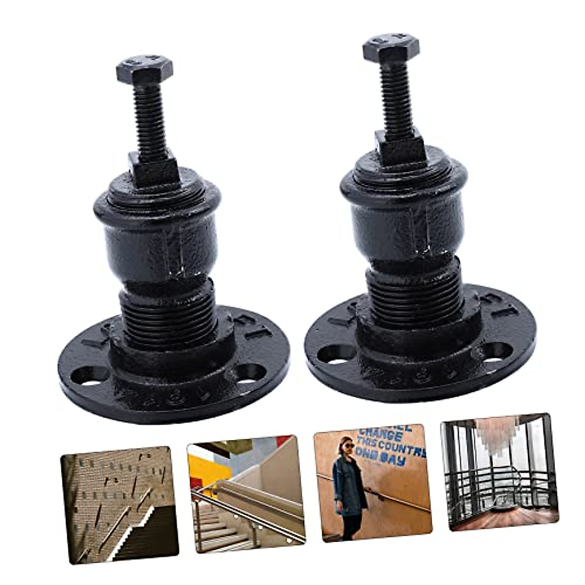 BETOOKY 2pcs Stair Bracket Staircase Brackets Handrail Holder Rail Support Bracket Wall Rail Bracket Railing Holder L Brackets for Shelves Handrail Bracket Metal Accessories Iron