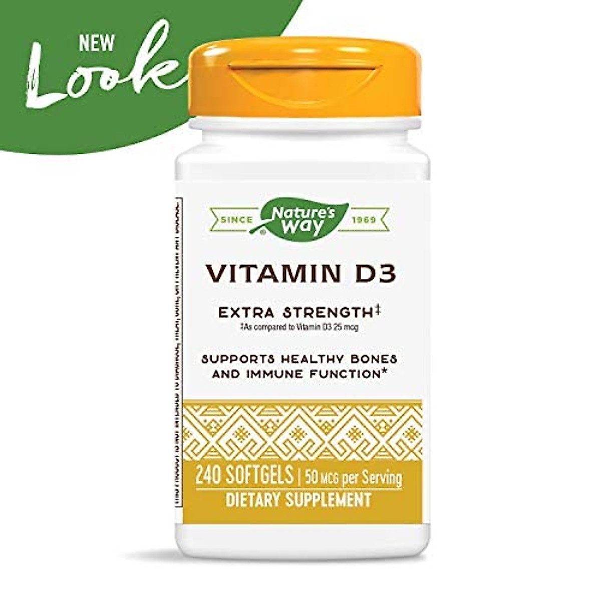 Nature's Way Vitamin D3 Extra Strength; 2000 IU per serving; 240 Softgels