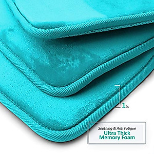Clara Clark Bathroom Rugs, Ultra Soft Non Slip and Absorbent, Set of 2 Memory Foam Bath Mats.