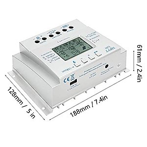 80A Solar Charge Controller, MPPT L-80 LCD Display PWM Photovoltaic Solar MPPT Charge Controller Regulador 12V/24V, Solar Panel Battery Intelligent Regulator