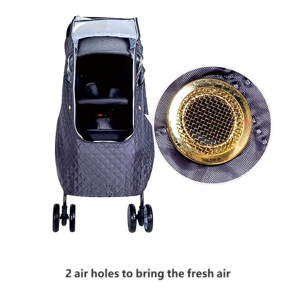 Winter Stroller Weather Shield Universal,Baby Stroller Rain Cover Waterproof,Travel Strollers Raincoat,Pushchairs Accessories,for Colder Weather,Protect from Snow Wind Sun Dust (Dark Gray)