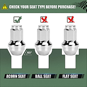 glorider M14x2.0 Lug Nuts for 2000-2014 F-150, 24pcs Solid One-Piece 14x2 Lug Nuts, OEM Factory Style LugNut Compatible with 2000-2014 Ford F150, Replacement for #4L3Z1012A #7L1Z1012A