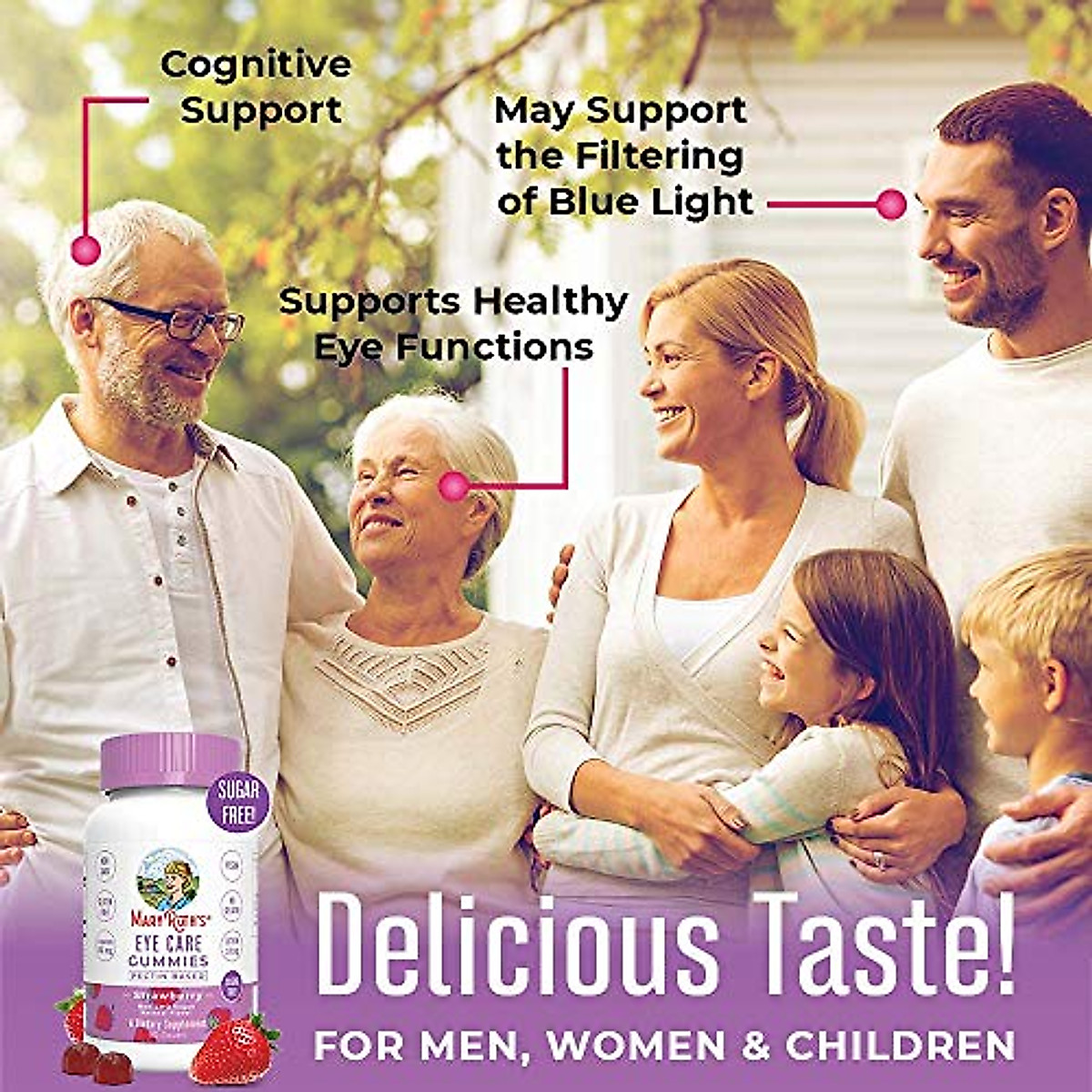 Adult Multivitamin Multimineral Gummies & Eye Care Gummy Vitamins Bundle by MaryRuth's | Vitamin C, Vitamin D and E | B Vitamins | Biotin | Zinc | Supplements for Eye Health, Vegan, Non-GMO