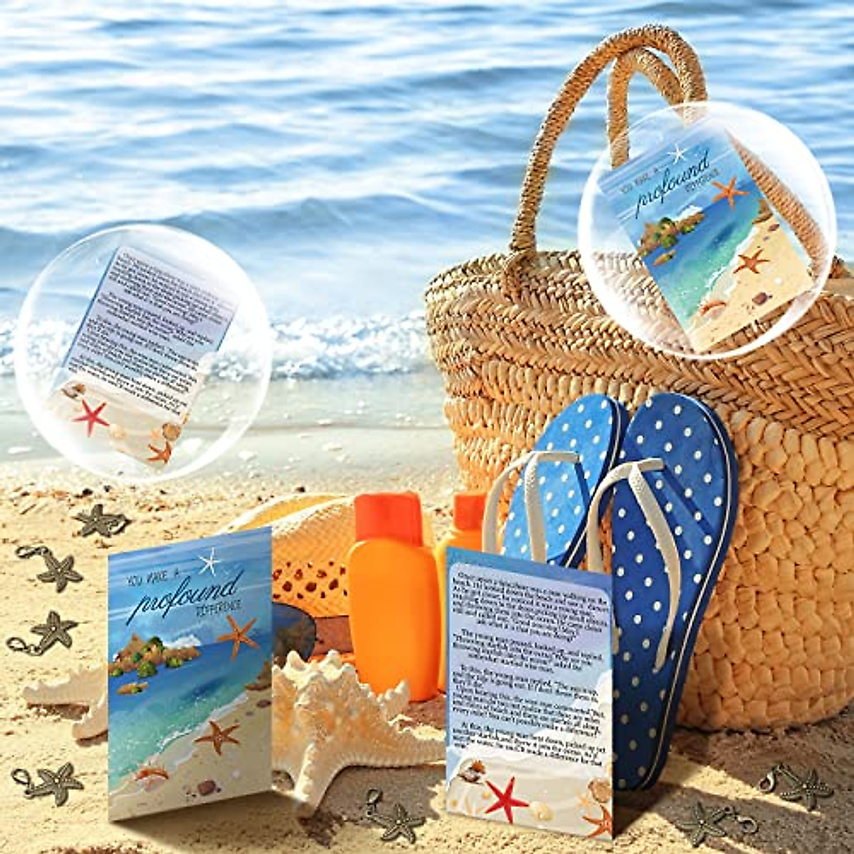 180 Pcs Starfish Story Gifts Mini Keepsake Appreciation Notecards Set Christmas Employee Appreciation Gifts Drawstring Bags and Starfish Charms for Teachers Women Men (Stylish Style)