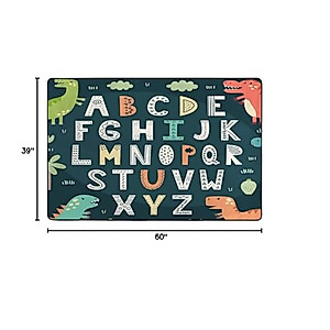 Generic Soft Rug Large Area Rugs, Dinosaur Funny Letters Comfortable Indoor Carpet, Baby Play Mat for Living Room Bedroom Nursery Home Decor Floor Mat 72 X 48 Inch…, Multi