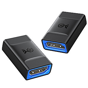 Cable Matters 2-Pack 8K@60Hz HDMI 2.1 Coupler with HDR 48 Gbps (8K HDMI Extender, 4K@240Hz HDMI Coupler Female to Female, HDMI Female to Female Adapter) in Black