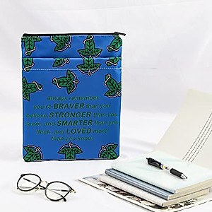 WSNANG Rings Movie Inspired Gift Elven Green Leaf Movie Book Sleeve with Zipper Movie Merchandise Book Protector Gift for Fans (Rings Always BS)