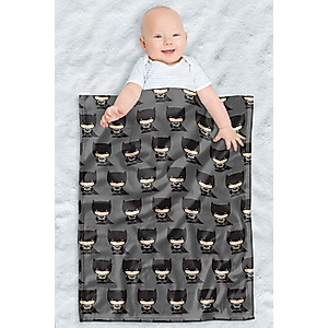 LOGOVISION Batman Lightweight Baby Blanket, 30"X40", Cute Chibi Character Pattern Unisex for Infants Girls & Boys