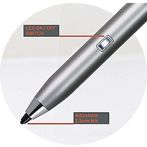 Broonel Silver Fine Point Digital Active Stylus Pen - Compatible with Dynabook Portégé X40L-K 14" Laptop