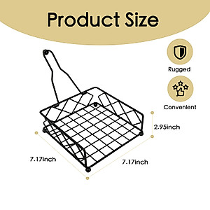 Napkin Holder for Table, Square Paper Napkin Holders with Weighted Arm, Elegant Rustic Metal Modern Napkin Holder for Kitchen, Countertops & Outdoor Tables, Dining Room (Black)