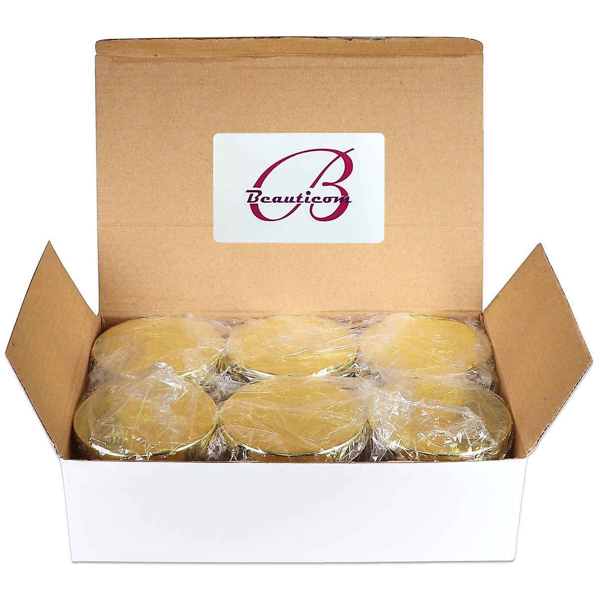 Beauticom 120g/120ml (4 Fl Oz) Thick Double Wall Leak-Proof Round Clear Plastic Jars with Flat Top Lids for Creams, Lotions, Powders, Glitters, Charms, and more… (Color: Gold Lid, Quantity: 12 Pieces)