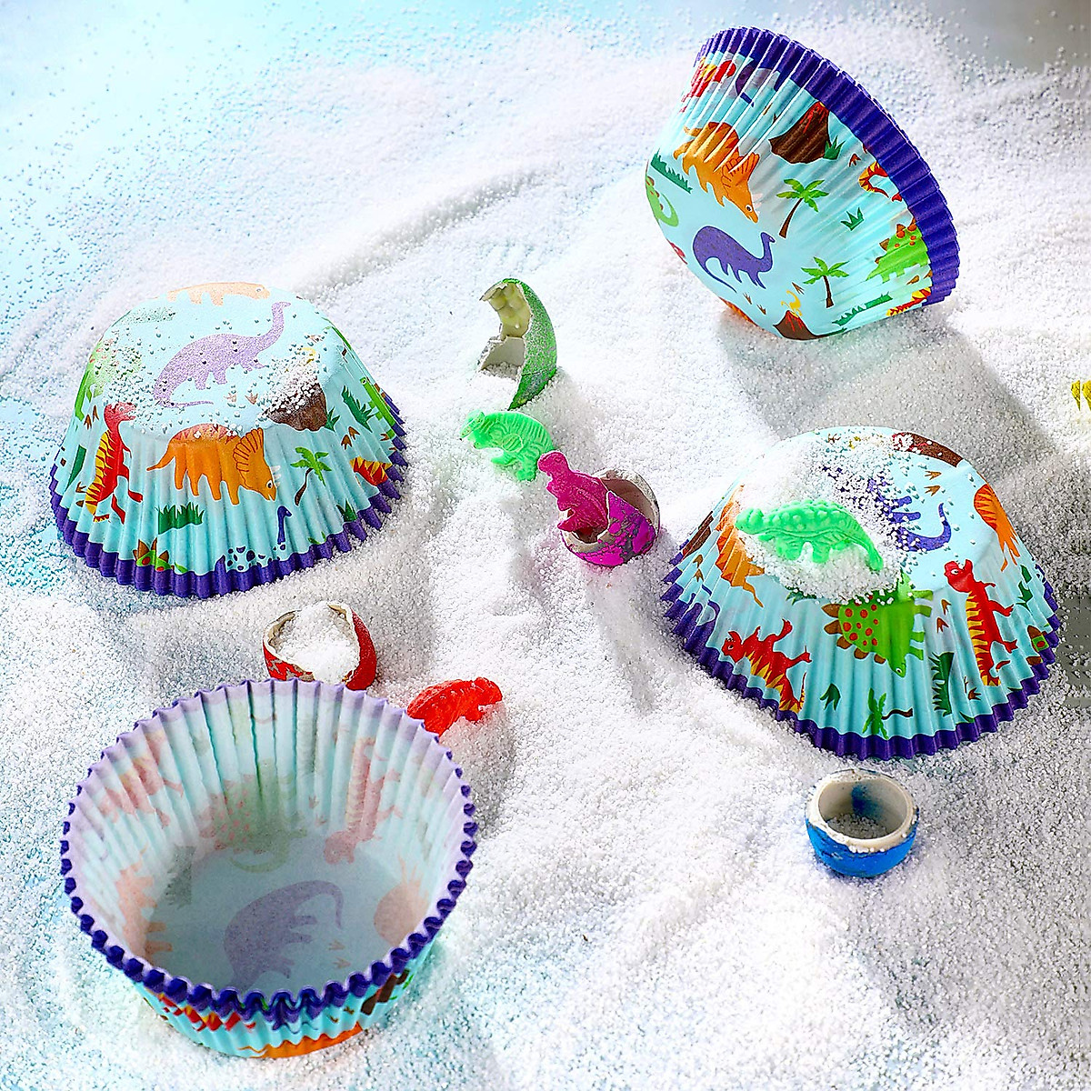 200 Pieces Dinosaur Cupcake Wrappers Dino Cupcake Holders Dinosaur Baking Cups Dinosaur Cupcake Liners for Baby Shower Wedding Birthday
