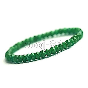 Natural 2x4mm Faceted Green Emerald Gemstone Beads Stretchy Bracelet 7.5'' AAA
