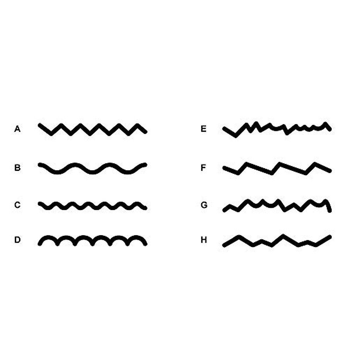 EXERZ Craft Scissors 8pcs, Edge Scissors with a Carrying Bag, 8 Patterns Zig Zag