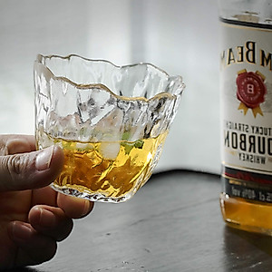 Holiberty Old Fashioned Whiskey Glasses, 7.1 oz Crystal Cocktail Whiskey Rum Gin Glasses Beer Wine Trumbler Drinking Cup for Scotch Bourbon Liquor Barware Men Dad Lover Fathers Day Birthday Gift