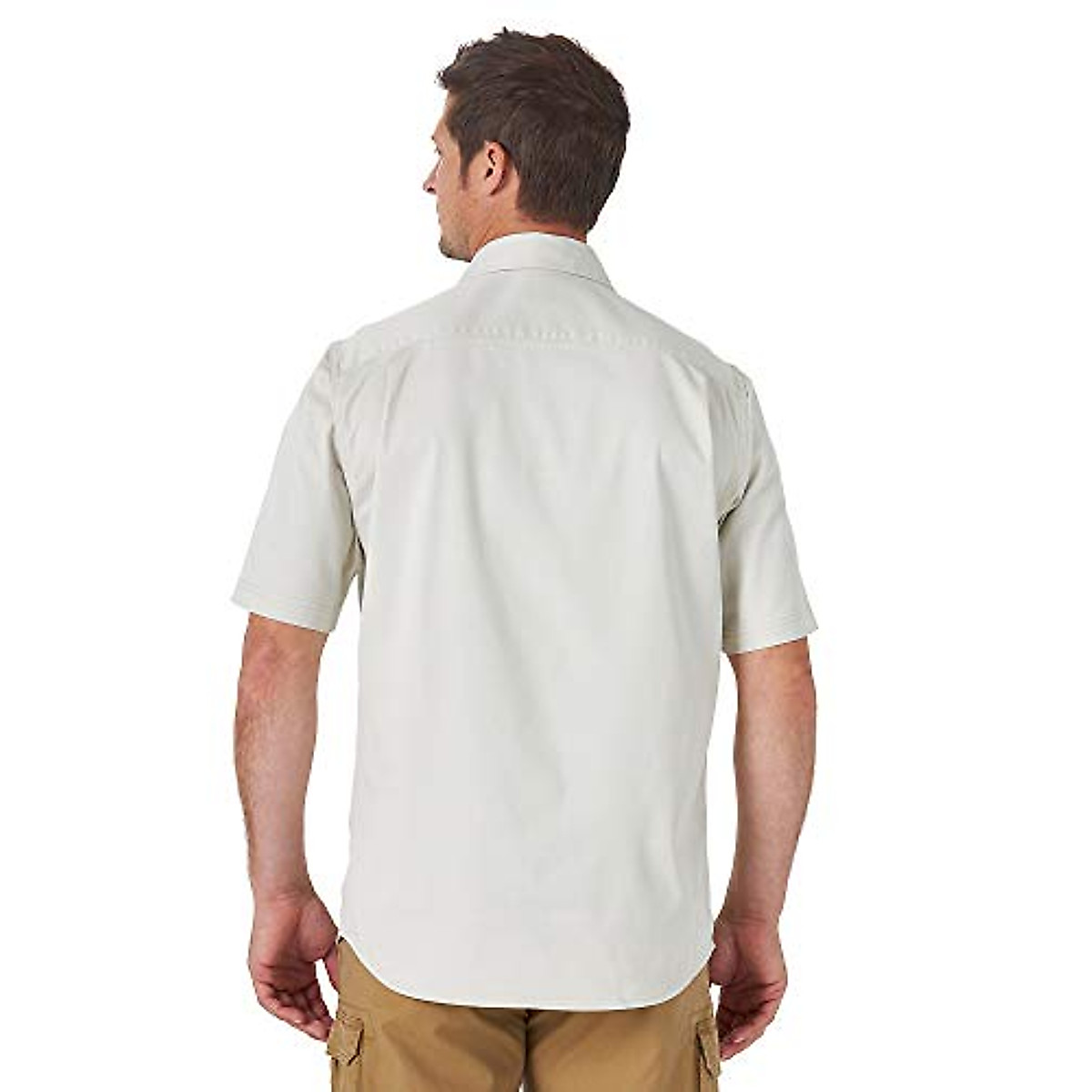 Wrangler Authentics Men's Weather Anything Short Sleeve Woven Shirt, Pelican, Medium