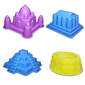 CoolSand Advanced Building Sand Molds and Tools Kit - Works with All Other Play Sand Brands - 37 Pieces Includes: Castle, Bricks and Walls Molds, and Tools - Sand Not Included
