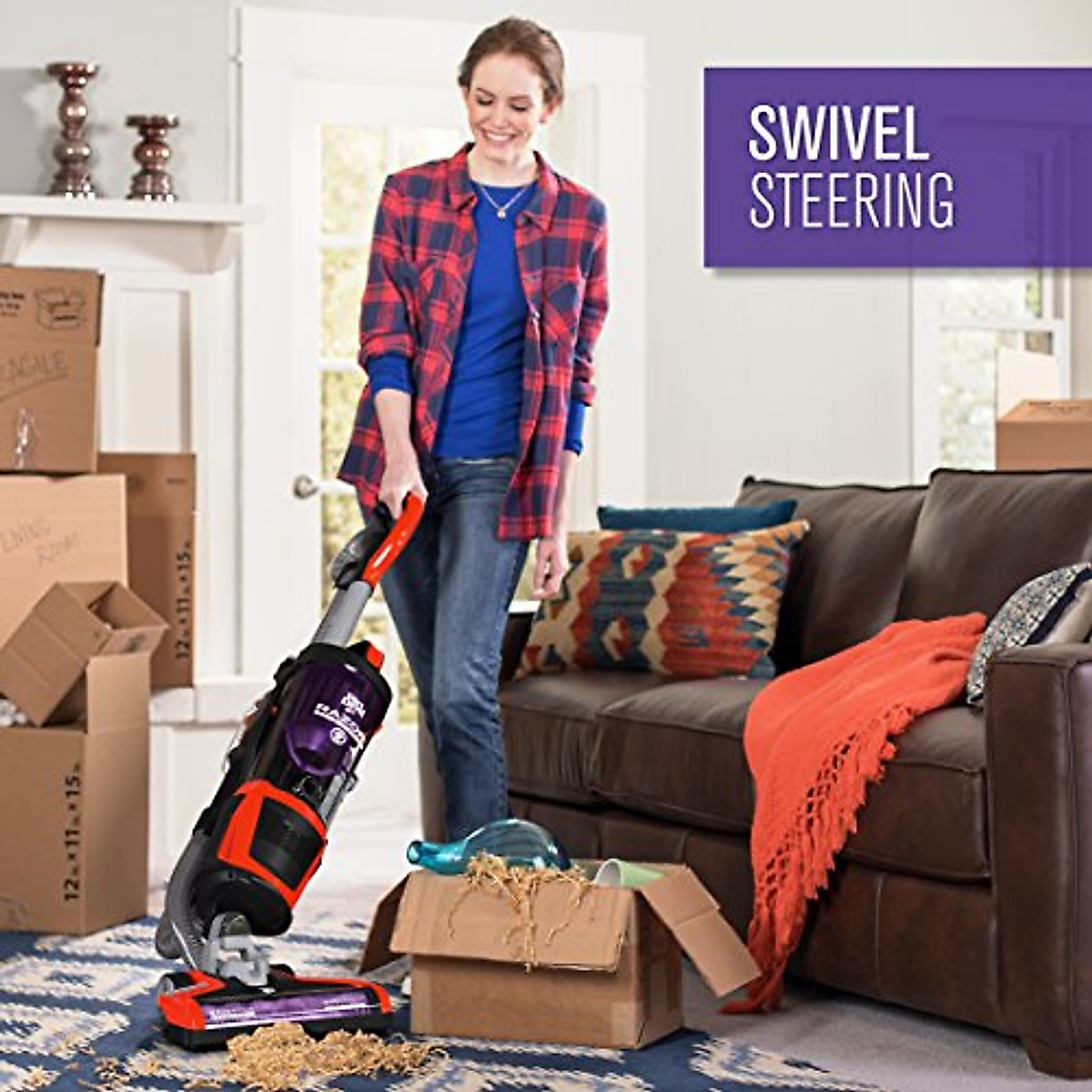 Dirt Devil Razor Pet Vacuum Cleaner with Swivel Steering, UD70355B, Red