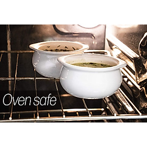Upper Midland Products 6 Pk 12oz French Onion Soup Crocks Perfect For Onion Soup Stews Casserole Restaurant Style White
