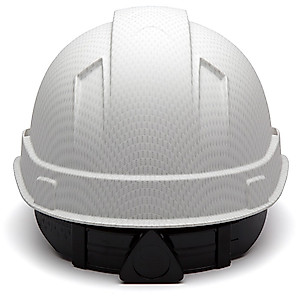 Pyramex Ridgeline Cap Style Hard Hat, 4-Point Ratchet Suspension, Matte White Graphite Pattern