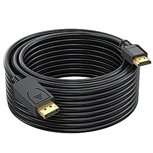 UVOOI 4K DisplayPort-DP to HDMI Cable 35FT, Display Port to HDMI Cable 35 Feet Adapter, 4K&3D, Video/Audio, 10.67M