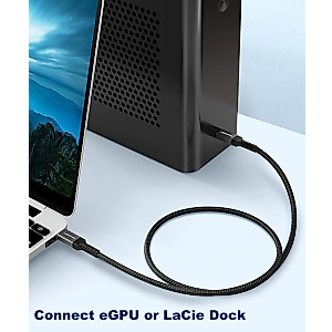 Uzanpie USB4 Cable Compatible with Thunderbolt 4/3, 40Gbps/6.6ft USB 4.0 Cable Support 100W 20V/5A Fast Charging, USB C to USB C Cable 8K@30Hz or Dual 4K@60Hz for Hub M-acbook External SSD eGpu