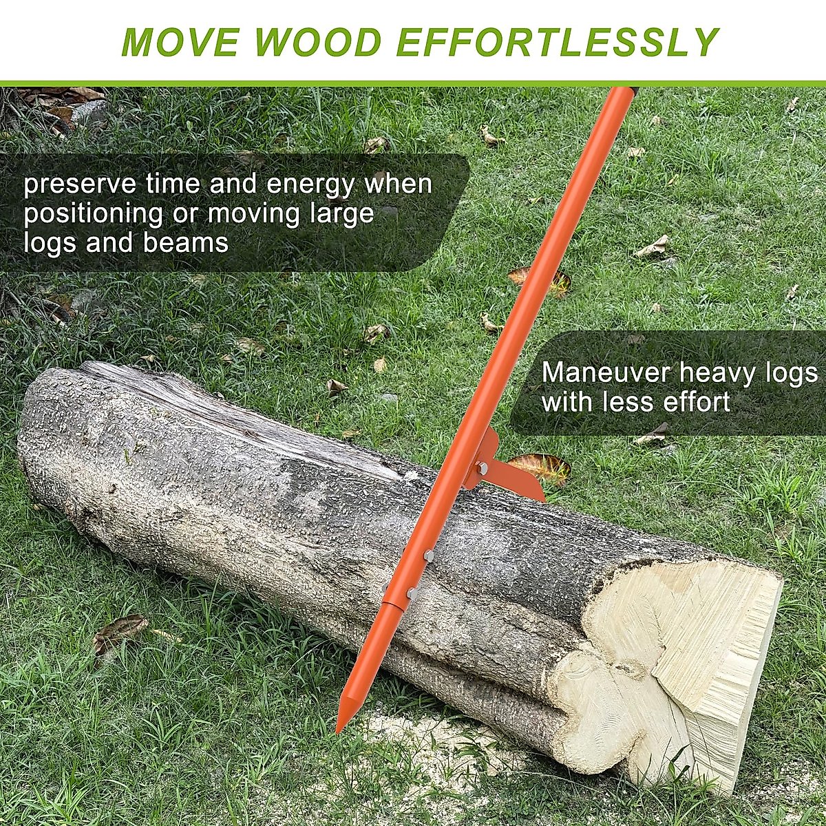 Dolibest 59/65'' Steel Cant Hook Tool, Log Peavey Tool, Cant Logging Tool, Dual Function Log Handler Tool for Rolling and Clamping Logs, with Adjustable Hook and 9.4'' Non-Slip Handle