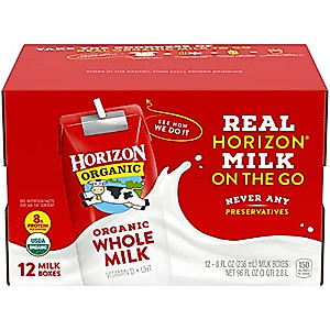 Horizon Organic Shelf-Stable Whole Milk Boxes, 8 oz., 12 Pack
