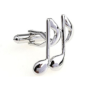 MRCUFF Music 8th Eighth Note Pair of Cufflinks in a Presentation Gift Box & Polishing Cloth