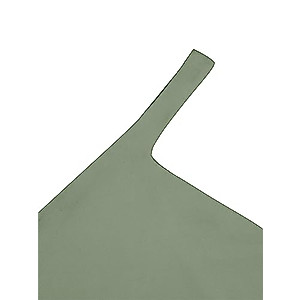 REORIA Summer Sexy Casual One Shoulder Double Lined Seamless Backless Sleeveless Cropped Tank Going Out Trendy Cute Crop Tops Dark Green Medium