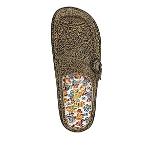 Alegria Women's Brigid Freedom Rock Leather Moc Toe Open Back Clog with Heel Cup 10.5-11 M US