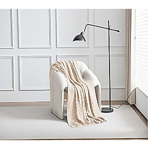 SCISCI Knit Throw Blanket Lightweight for Sofa Bed，Super Soft Warm Double Sided Blanket for Sweater Style，Blanket 50 x 60 Inch，Machine Washable Throw Blankets，Cream White