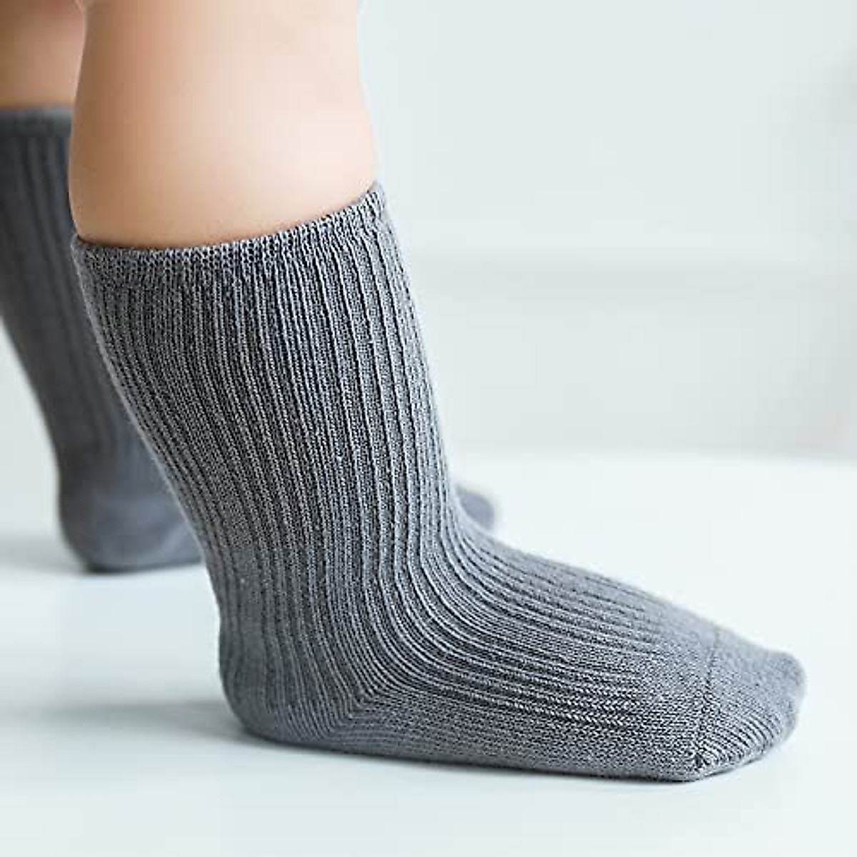 Adeimoo Newborn Cotton Socks Unisex Baby Solid color Sock Ankle Socks for Boy Girls Infant Toddlers 0-6 Months