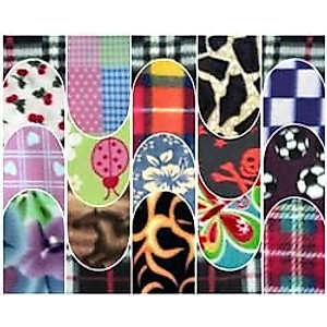 Fleece Fabric Printed Animal Print Pawprint Royal Blue Fabric by The Yard