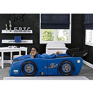 Delta Children Grand Prix Race Car Toddler & Twin Bed - Made in USA, Blue