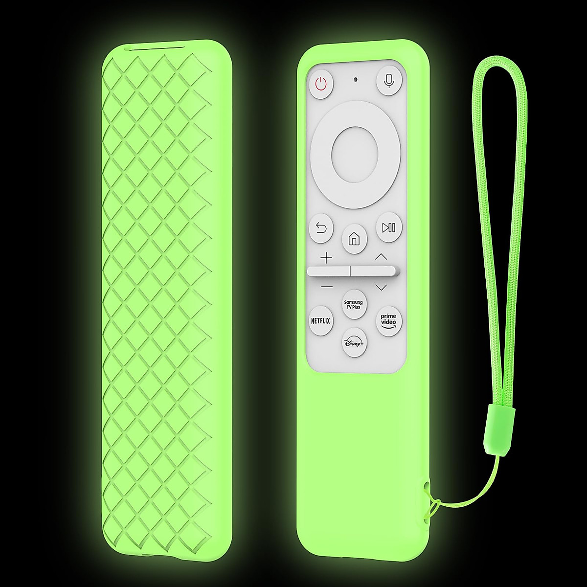 Silicone Protective Case for Samsung M70B/M80B Monitor Remote, Anti-Slip Shockproof Cover for Samsung Smart Remote BP59-00149B BP59-00149A TM2261S with Lanyard Glow in Dark (Green)
