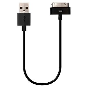 HomeSpot Short 30 pin iPhone 4 Cable Apple MFi Certified 8" 20cm Compatible with iPhone 4S 3G / 3GS, iPad 3 2 1 iPod - 1 Pack