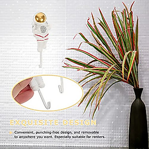 Beavorty Astronaut Wall Hanging Hook 4pcs Astronaut Hook Umbrella Holder Wall Hooks Wall Mounted Coat Hooks Key Rack Astronaut Wall Sculptures Kids Bathroom Accessories Wall Mount Storage Hanger