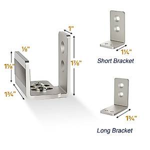 EaseLife Sliding Barn Door Bottom Floor Guide,U Shape,Flexible Adjustable Fit Distance,Flush Flat Bottom Design,Wall Mount System,for Door & Cabinet,Brushed Nickle