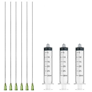 Rachel's Closeouts 6 packs of 14 Gauge Needle 10 inch with 3 Pcs 30ml Blunt Tip Syringe Needle| Blunt Tip Needle Industrial Dispensing Needle | Luer Lock Needle | Syringe needles |