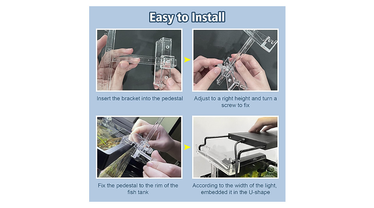 Adjustable Aquarium Light Riser | Clear Acrylic Fish Tank Stand