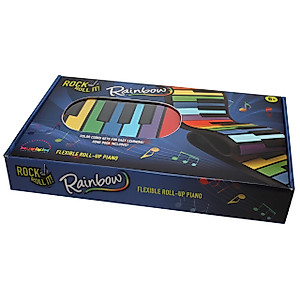 MUKIKIM Rock and Roll It - The Original Rainbow Piano. Roll Up Flexible Piano Keyboard for Kids / Beginners. Portable 49 Keys Silicone Piano Pad. Play-by-Color Songbook Included!