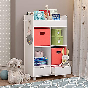 RiverRidge Book Nook Collection Kids Cubby Bookrack Storage Cabinet, White