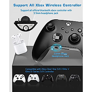 OLCLSS Bluetooth Headset Adapter for Xbox Controller, Xbox One Headset Adapter, Xbox Mic Adapter for Xbox One/One S/X/Elite 1/ Elite2/ Series S/X Controller