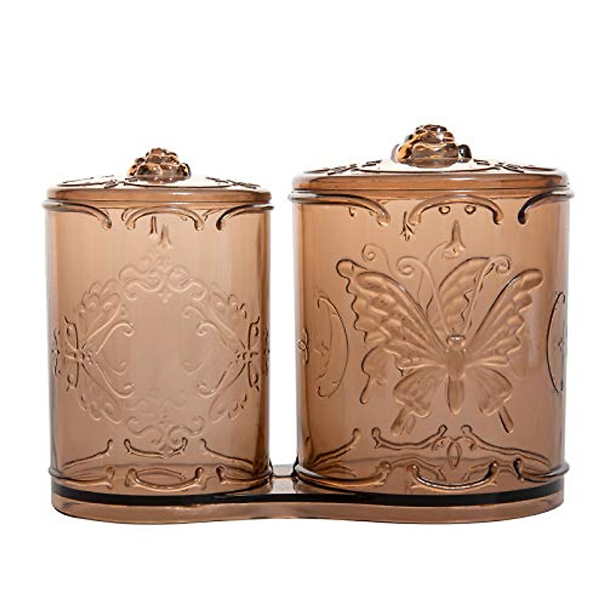 Cotton Swab Holder Clear Acrylic Cotton Balls Container Large Capacity Bathroom with Lid Containers for Makeup Sponges, Bath Salts, Cotton Rounds (Transparent)