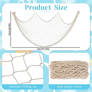 Fish Net Decor Decorative Fishing Net Decor Fish Net Decorations Ocean Fish Net Wall Decoration, Cotton Hawaiian Party Fish Net Ocean Themed Fishnet Room Party Accessory Wall Hangings