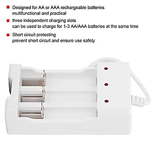 Portable Universal Rechargeable 3.6V Three Slots AA and AAA Battery Smart Charger