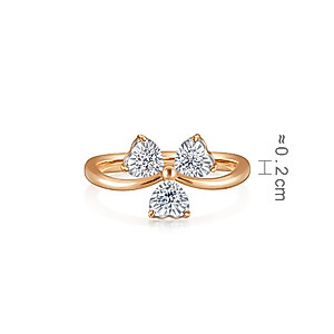 CHOW SANG SANG 18K White & Rose Gold (GH color, SI Clarity, Round Brilliant) Diamond Shamrock Ring for Women 93031R (Our Size 15 / US 7)