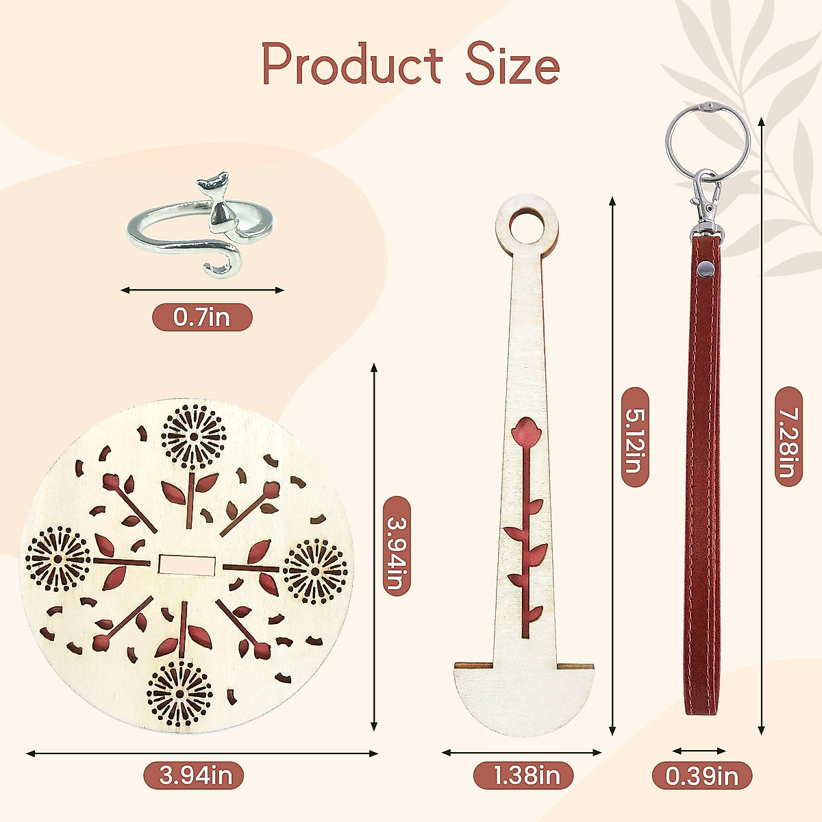 LAMHIMD Wrist Yarn Holders, Wooden Yarn Ball Holders, Portable Yarn Holders with Leather Wristband for Crocheting, Yarn Spinners are Gift for Crochet Lover